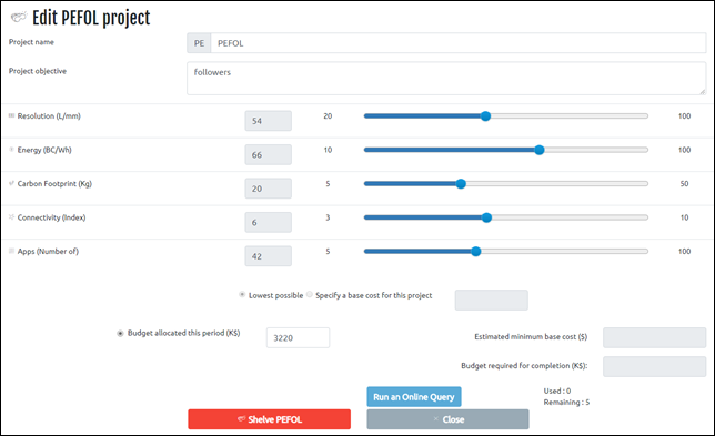 Continuing or shelving a project